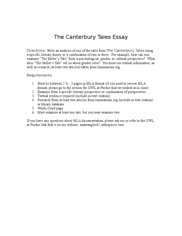 The Canterbury Tales Essay | PDF | Social Science | Classics