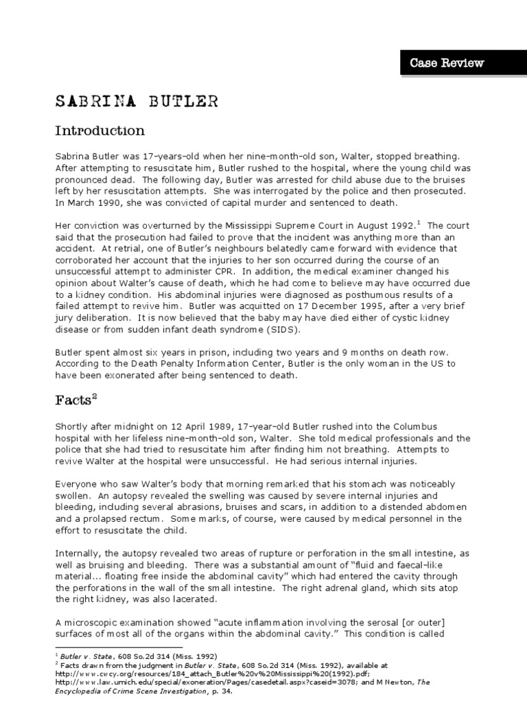 One For Ten: Sabrina Butler Legal Review | PDF | Prosecutor | Criminal ...