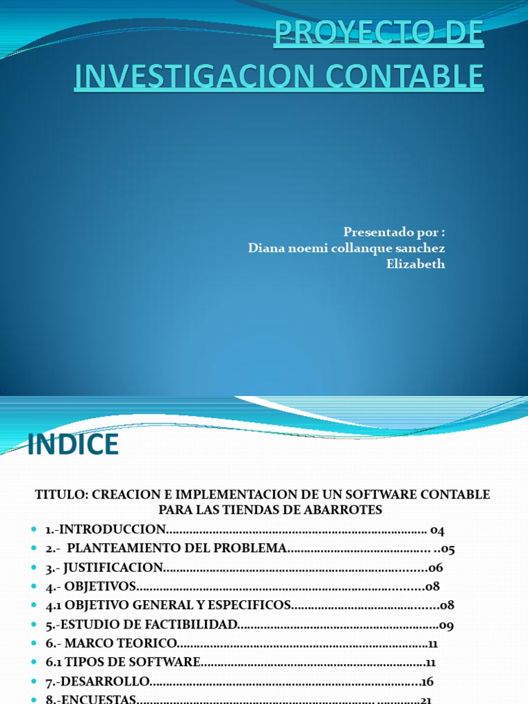 Proyecto de Investigacion Contable | PDF