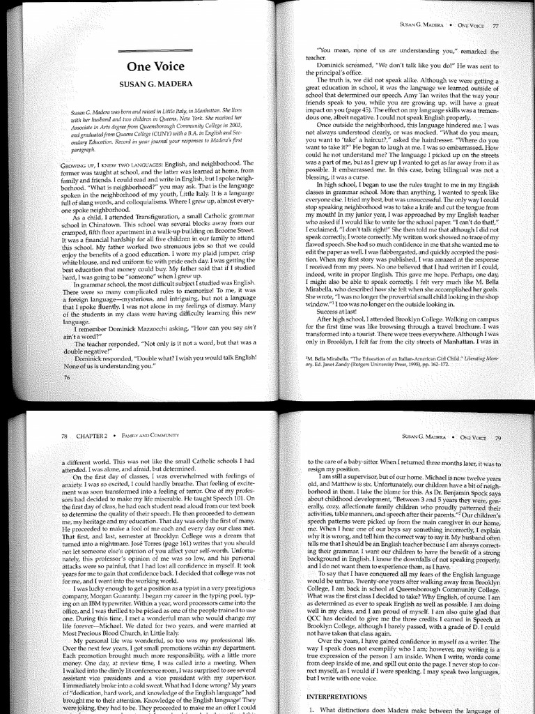 Susan Madera One Voice | PDF