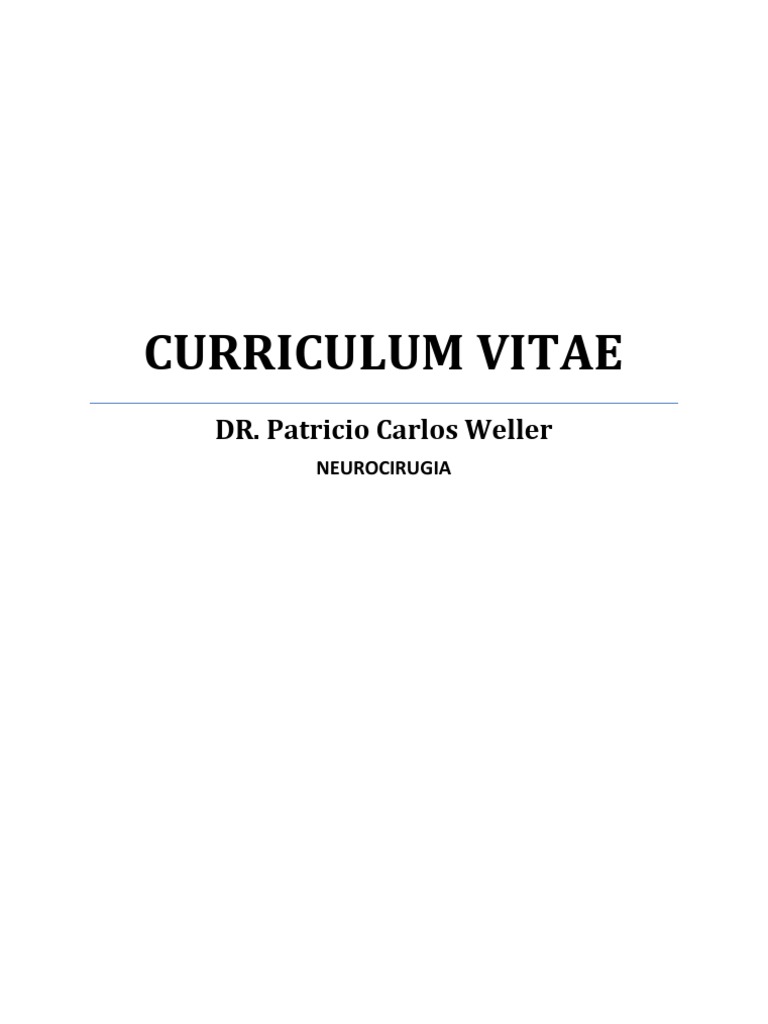 Curriculum Vitae Pato | PDF | Neurocirugía | Buenos Aires