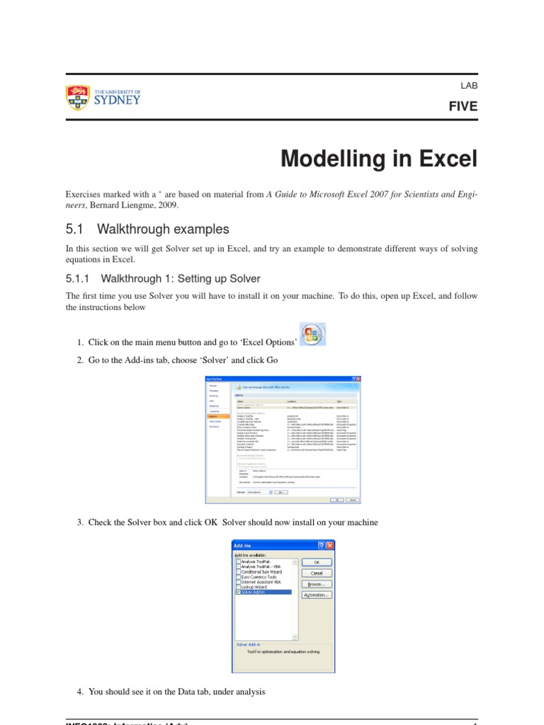 Modeling in Excel | PDF | Microsoft Excel | Computer Science