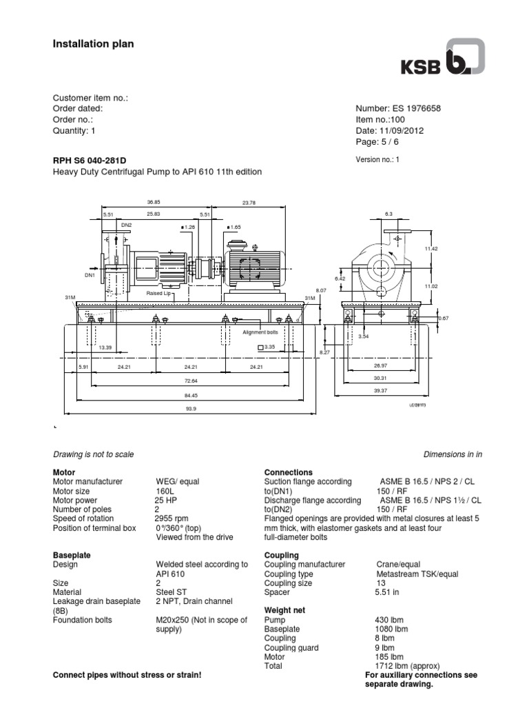 GA Drawing | PDF | Bearing (Mechanical) | Pump
