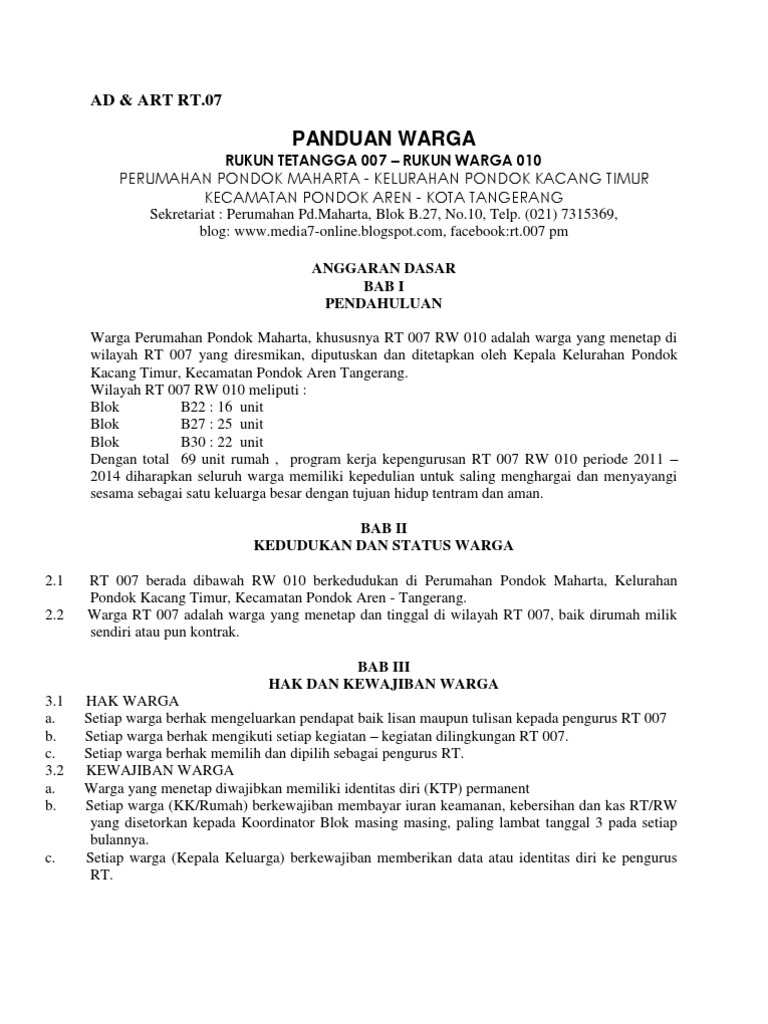 ADart RT 7 RW 8 | PDF