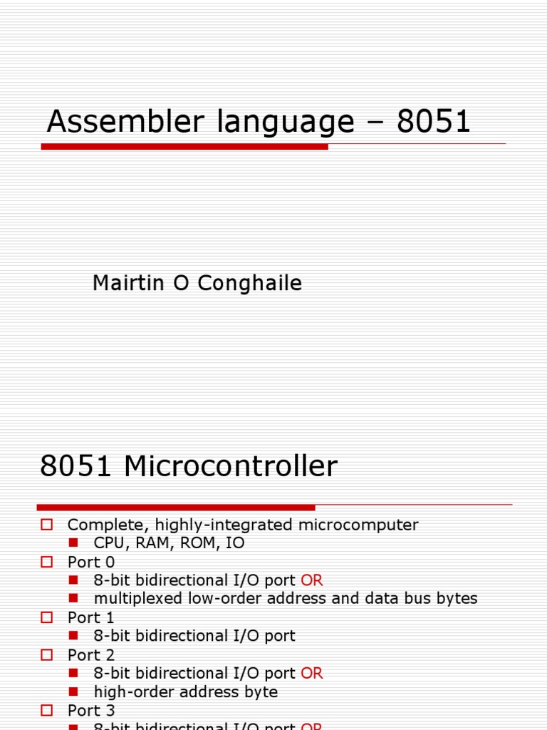 Assembler Language - 8051powerpoint Presentation | PDF | Instruction ...