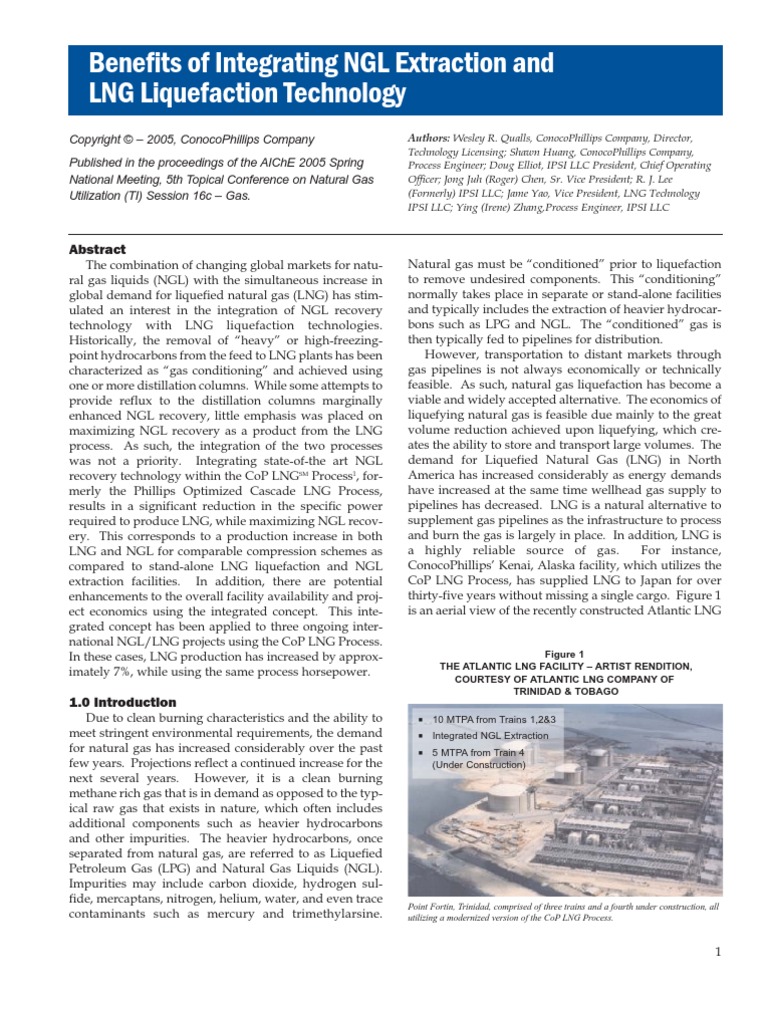 Benefits of Integrating NGL Extraction and LNG Recovery | PDF | Natural ...