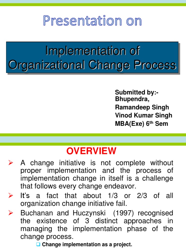 Implemetation Change | PDF | Strategic Management | Business Process