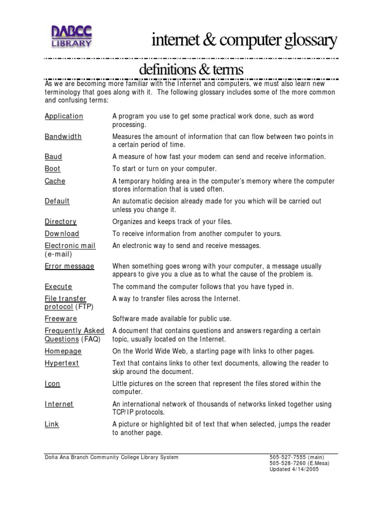 Internet & Computer Glossary: Definitions & Terms | PDF | Art