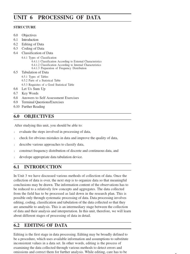 Processing Raw Research Data: An Overview of Editing, Coding, Classifying, and Tabulating Data ...