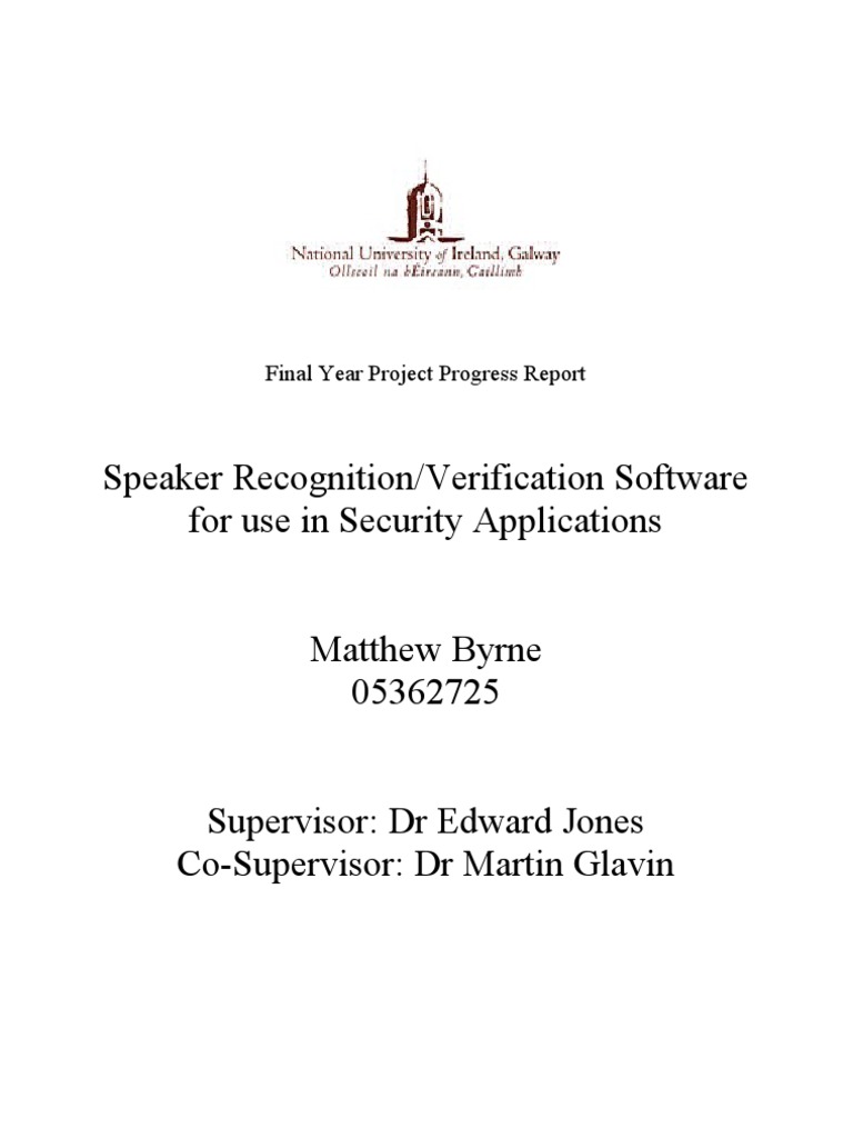 Speaker Recognition Software Progress Report | PDF | Transmission ...