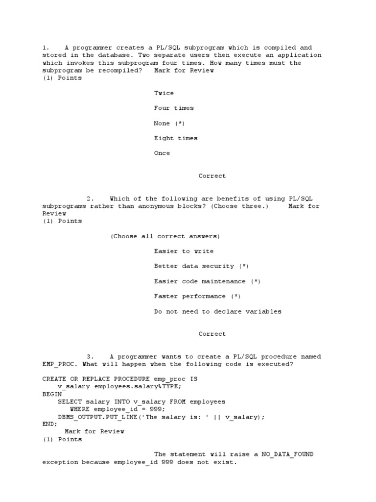 Final2 Sem1 | PDF | Parameter (Computer Programming) | Pl/Sql