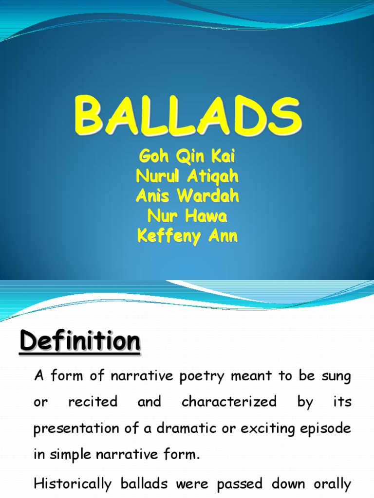 Types of Poem - Ballad | Ballad | Poetry