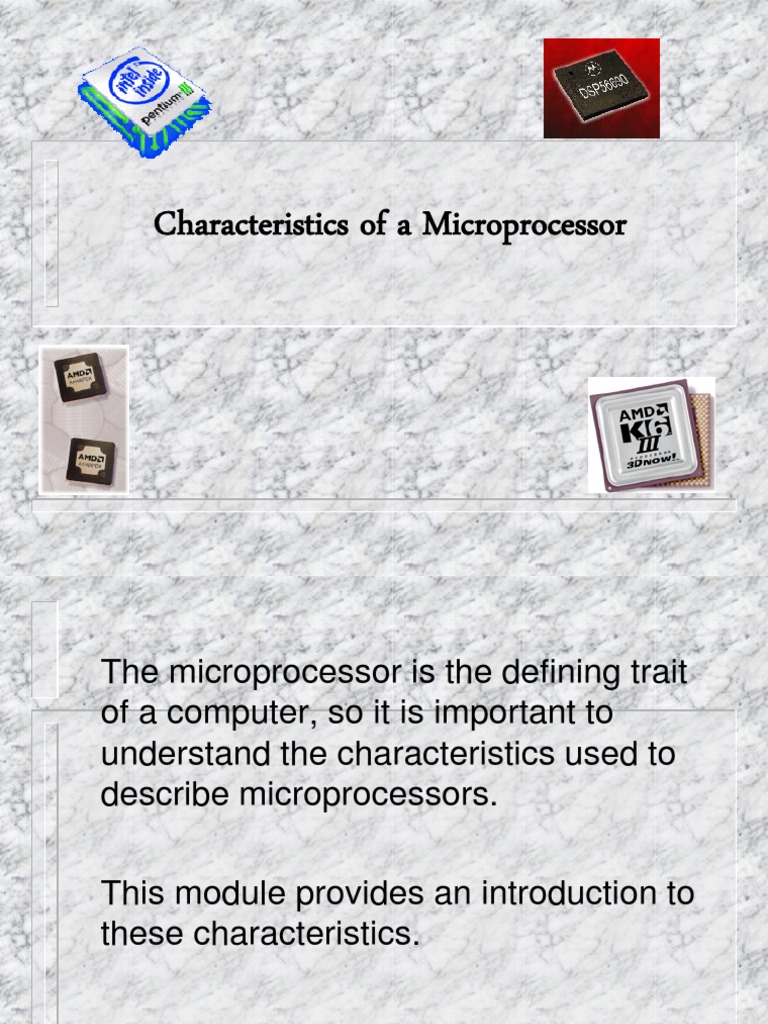 Characteristics of A Microprocessor | PDF | Cpu Cache | Central Processing Unit