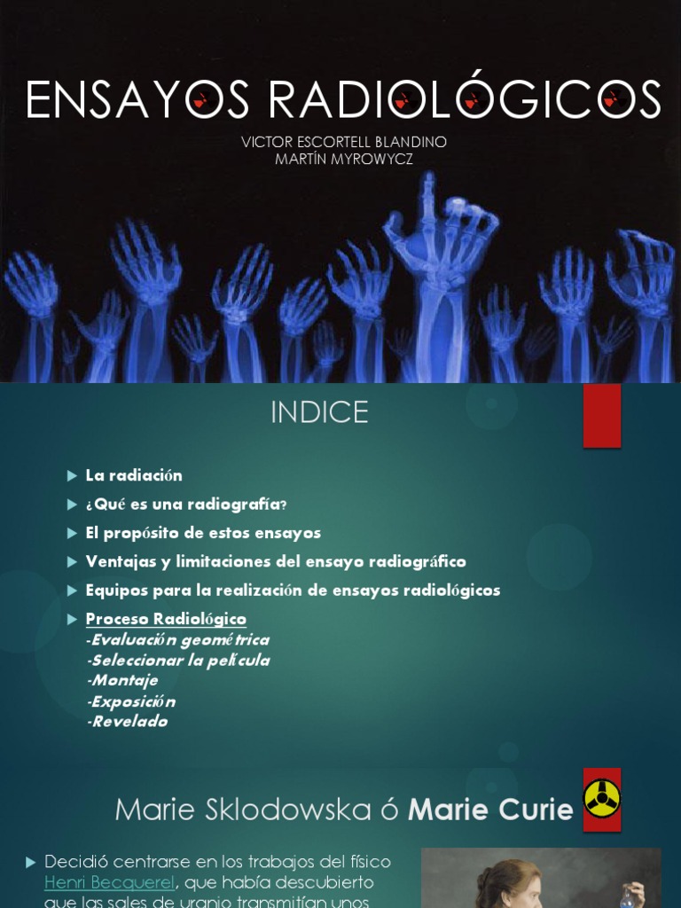 Ensayos Radiológicos | PDF | Rayo X | Radiografía