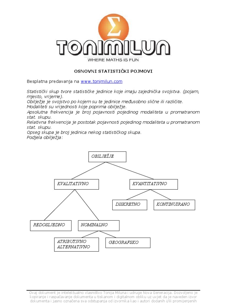 Osnovni Statisticki Pojmovi | PDF