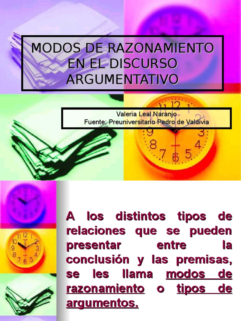 Modos de Razonamiento en El Discurso Argumentativo | Razón | Epistemología