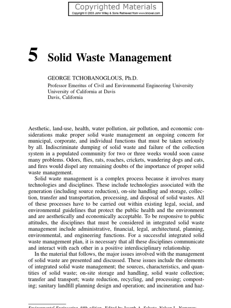 Solid Waste Management | PDF | Municipal Solid Waste | Waste Management