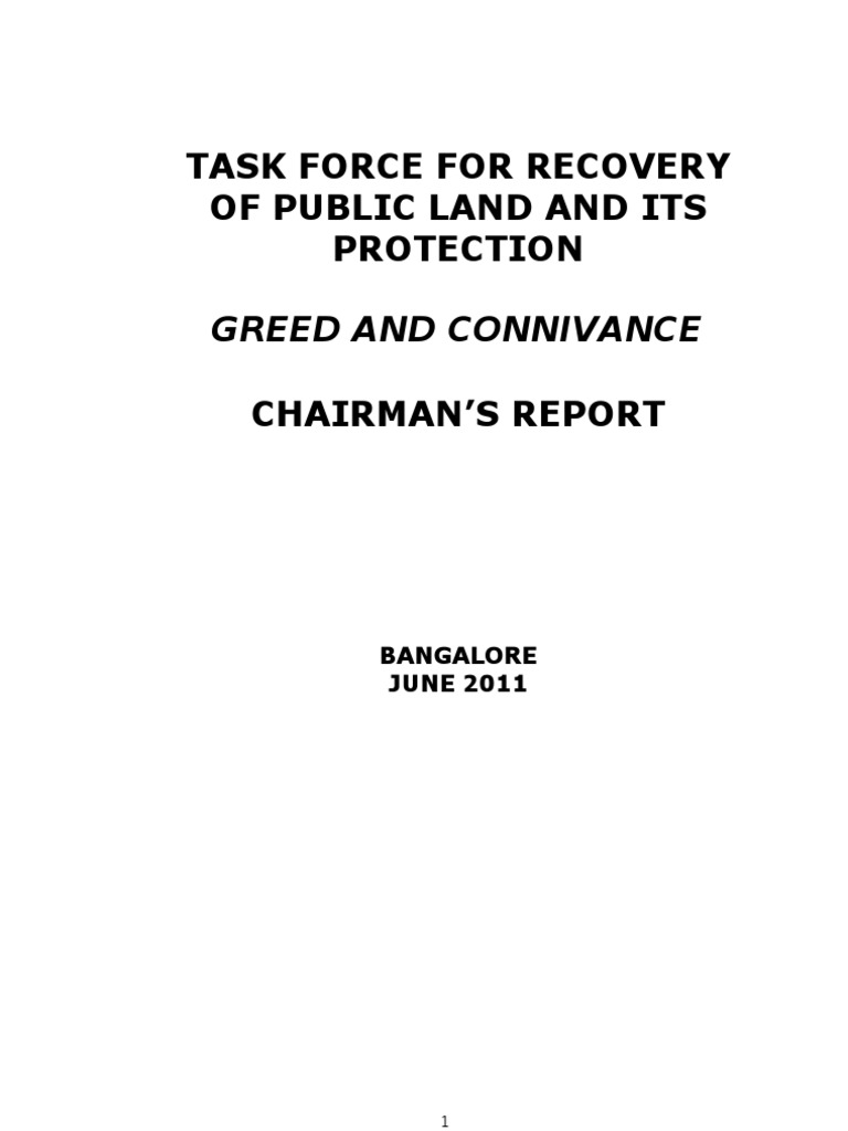 Annexure H - Task Force Final Report Titled 'Greed and Connivance' | Download Free PDF ...
