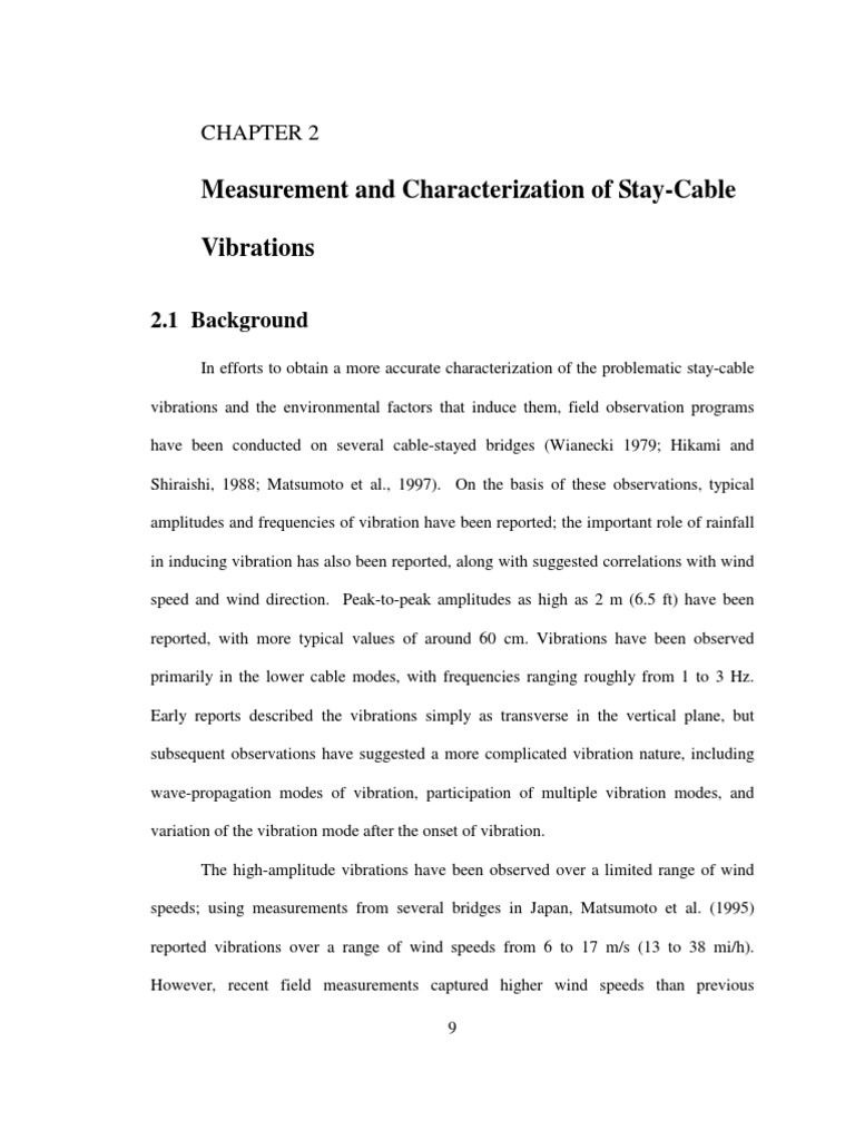 Measurement and Characterization of Stay-Cable | PDF | Normal Mode ...