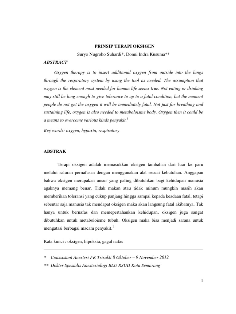 Prinsip Terapi Oksigen Suryo | PDF