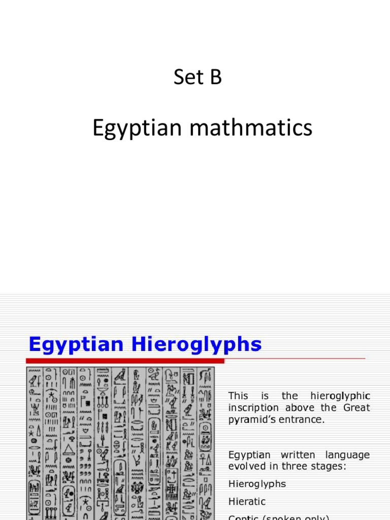 History of Egyptian Mathematics | PDF | Elementary Mathematics ...