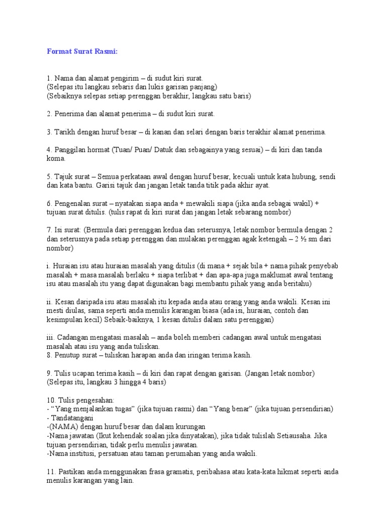 Format Surat Rasmi | PDF