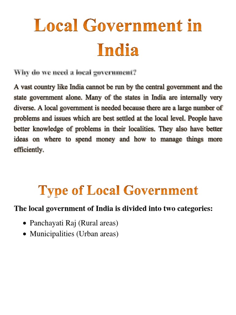 Local Government Structure in India | PDF | Government | Agriculture