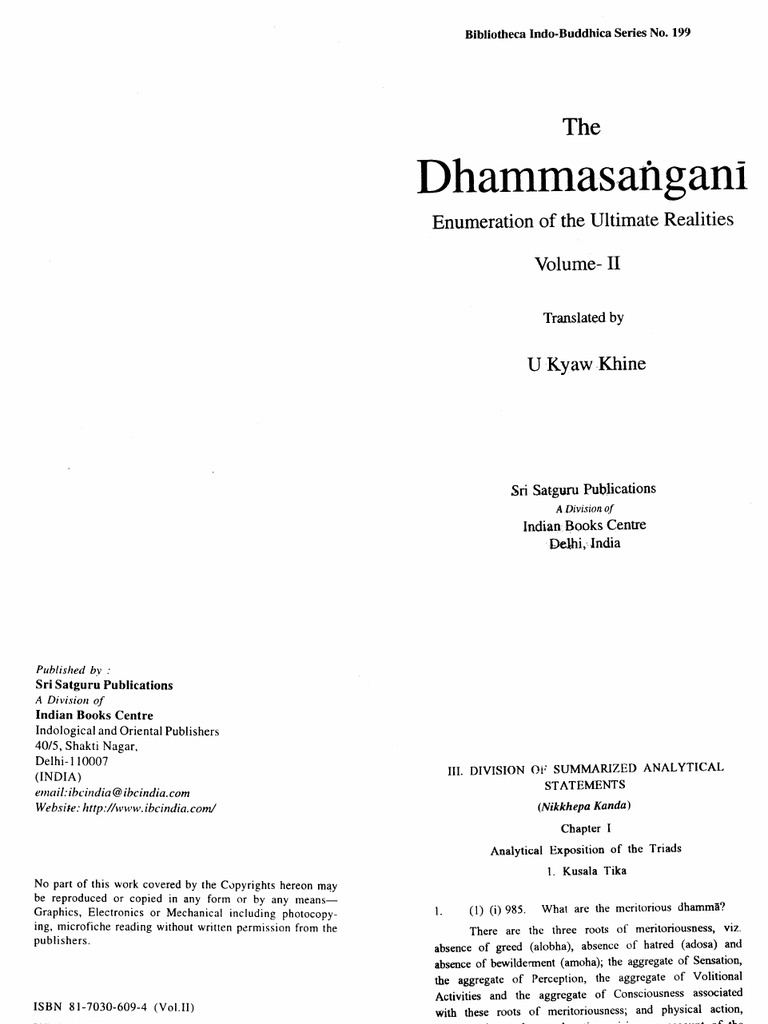 Khine The Dhammasangani II | PDF