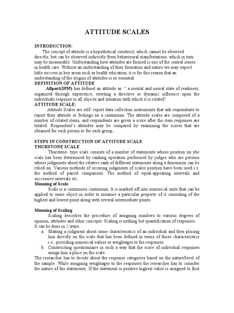 Attitude Scales | PDF | Likert Scale | Attitude (Psychology)