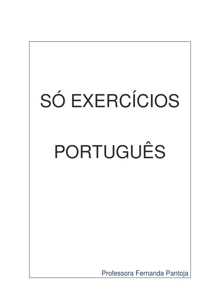 So Exercicio Portugues | PDF | Assunto (gramática) | Predicado (gramática)
