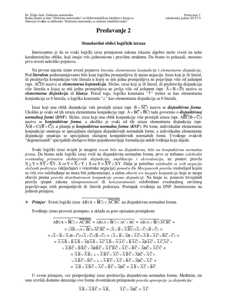 Zeljko Juric - Diskretna Matematika | PDF