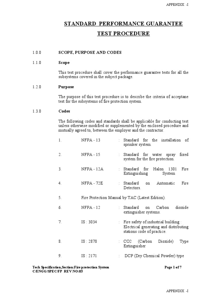 Fire Protection Test Procedure | PDF | Fire Sprinkler System ...