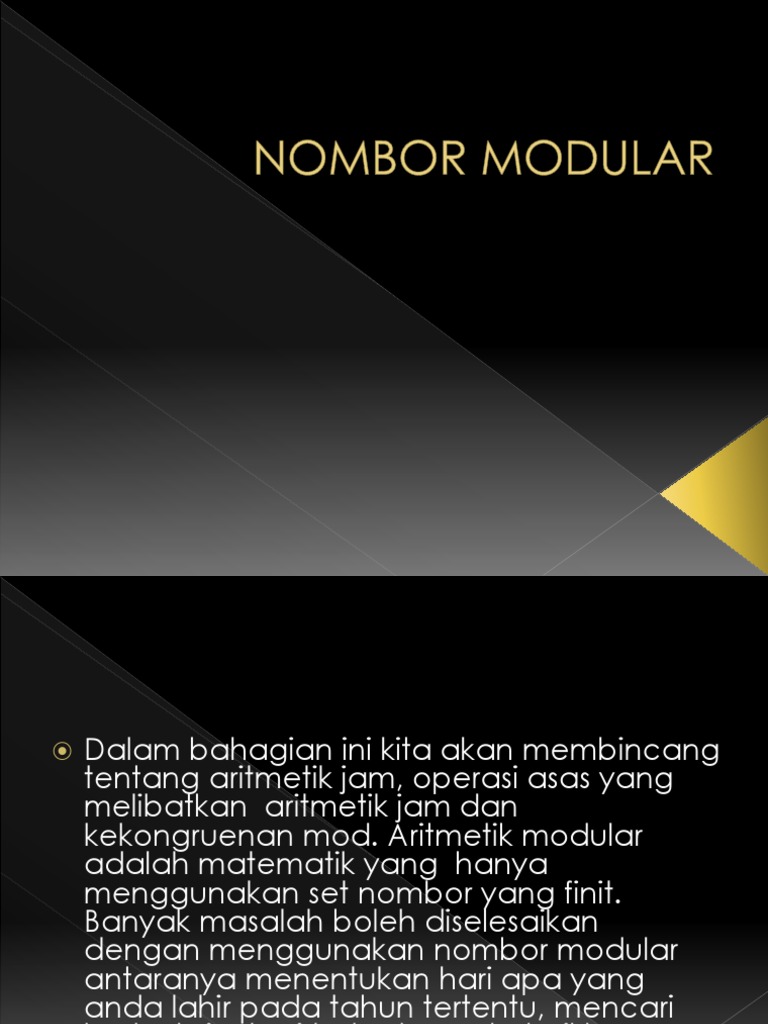Nombor Modular | PDF | Metode & Bahan Ajar