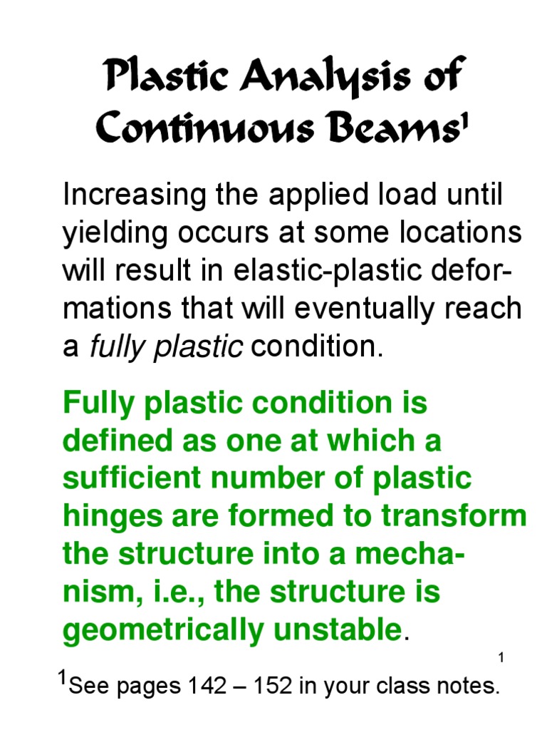 CE 382 L12 - Plastic Analysis | PDF | Deformation (Engineering) | Plasticity (Physics)