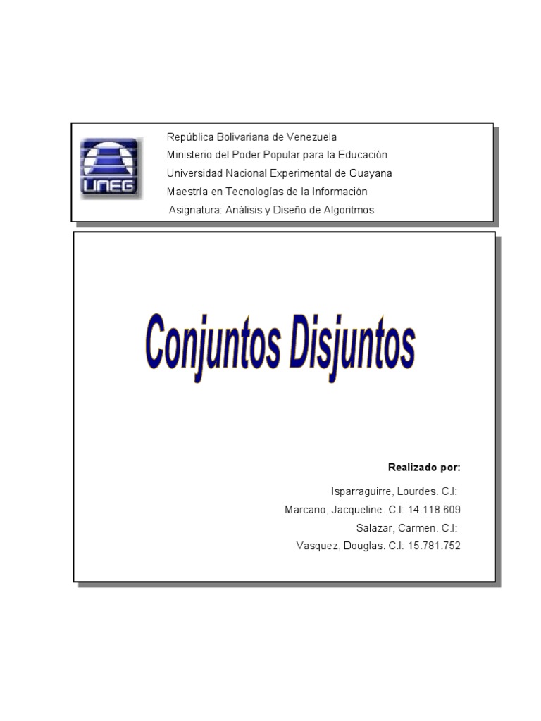 Conjuntos Disjuntos | PDF | Conjunto (Matemáticas) | Conceptos matemáticos