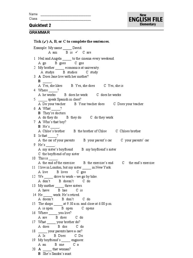 Nef Elem Quicktest 02 | PDF | Onomastics | Cognitive Science