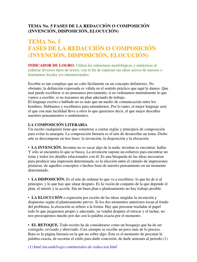 TEMA composicion literaria.docx | Composiciones Musicales | Palabra