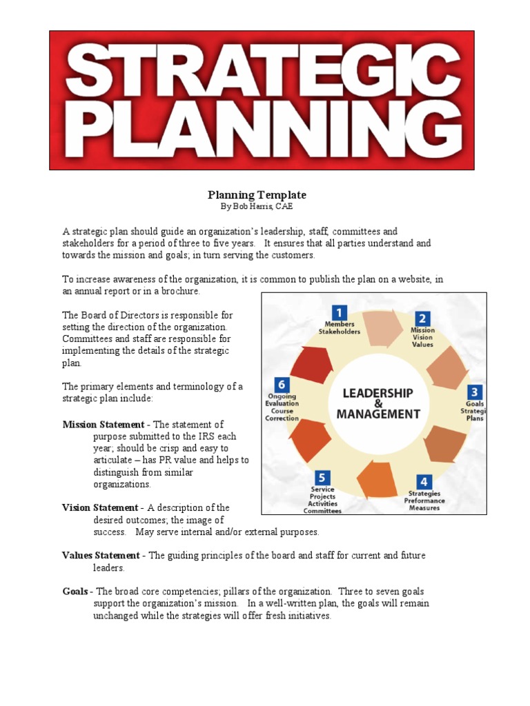 Strategic Plan Template 1-10 | PDF | Strategic Planning | Strategic ...