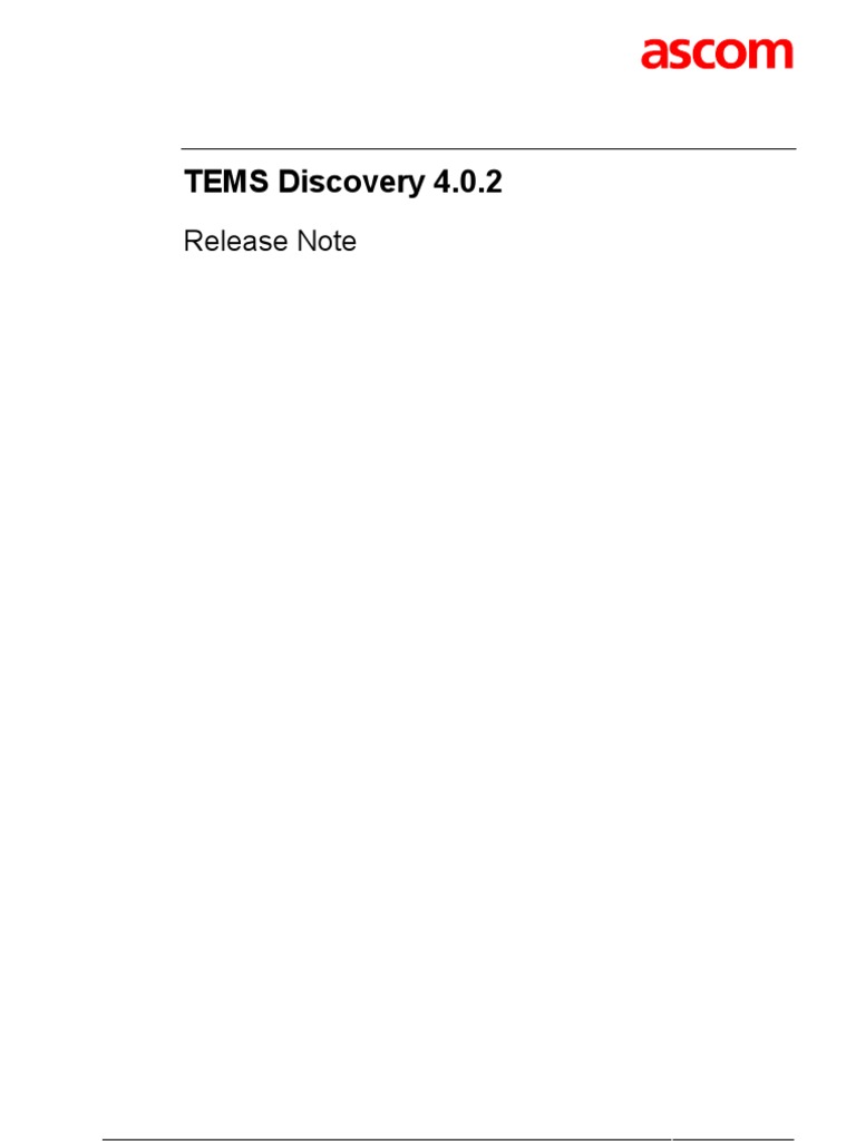 TEMS Discovery 4.0.2 Release Note | PDF | Databases | Microsoft Excel