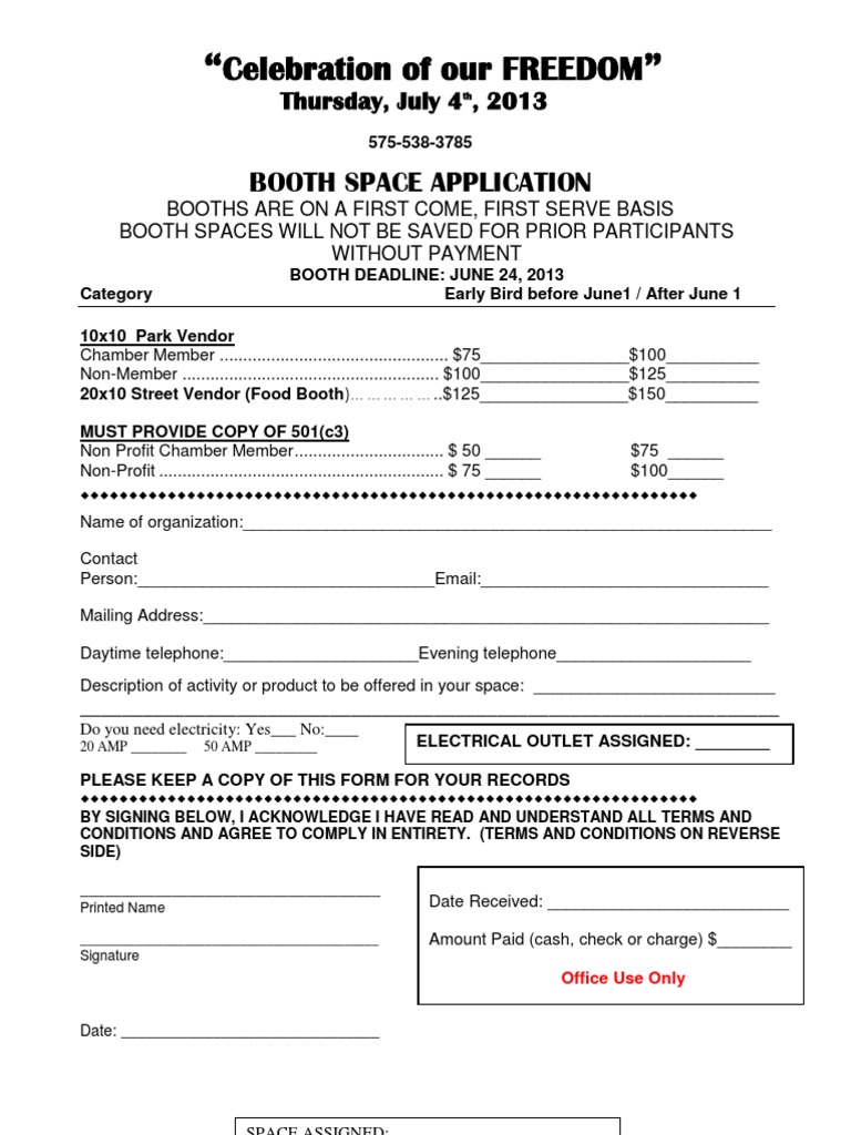 Booth Application For Independence Festival | PDF | Sanitary Sewer | Waste