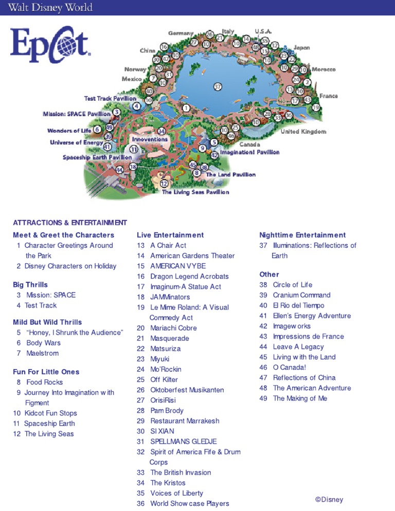 Walt Disney World Epcot Map | PDF