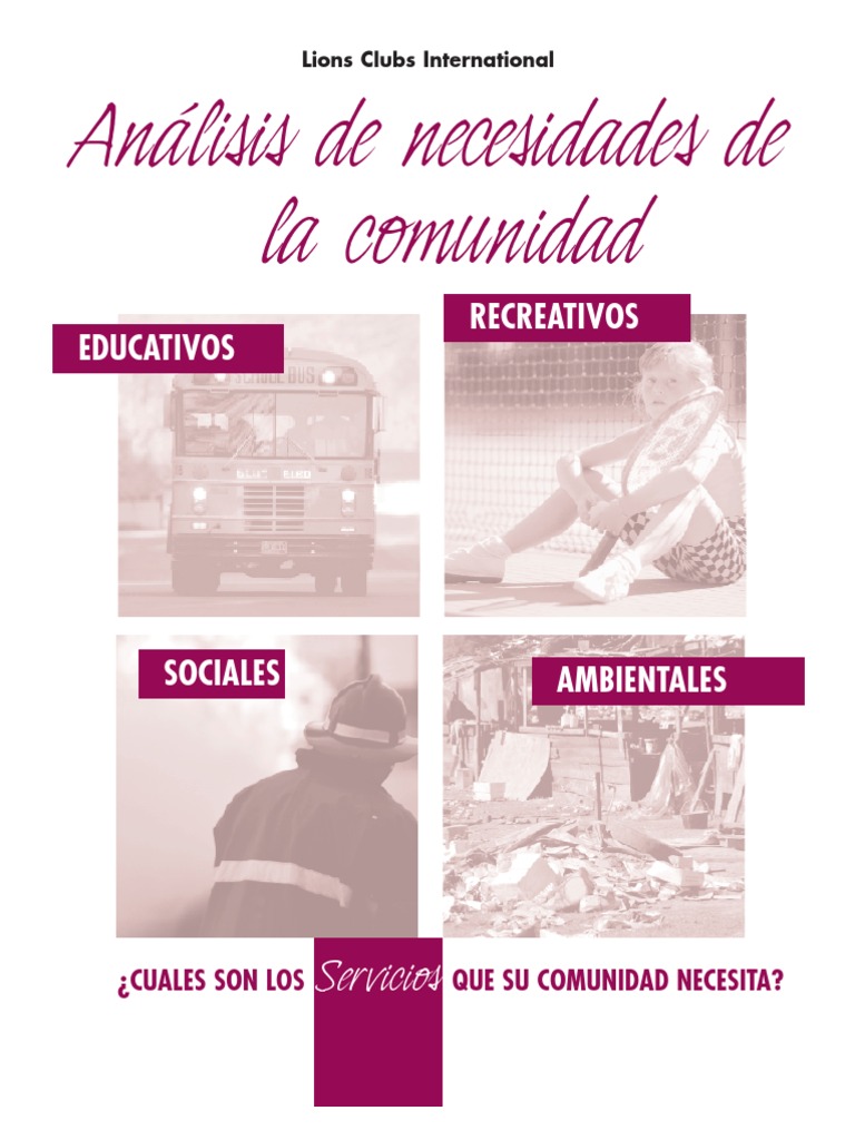 Análisis de Necesidades Comunitarias | PDF | Cuestionario | Enseñando y ...