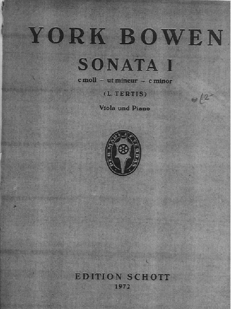 Bowen, York. Bowen Sonata No 1 For Viola and Piano | PDF | Classical ...
