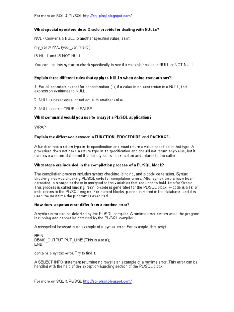 PL SQL Interview Questions | PDF | Pl/Sql | Array Data Type