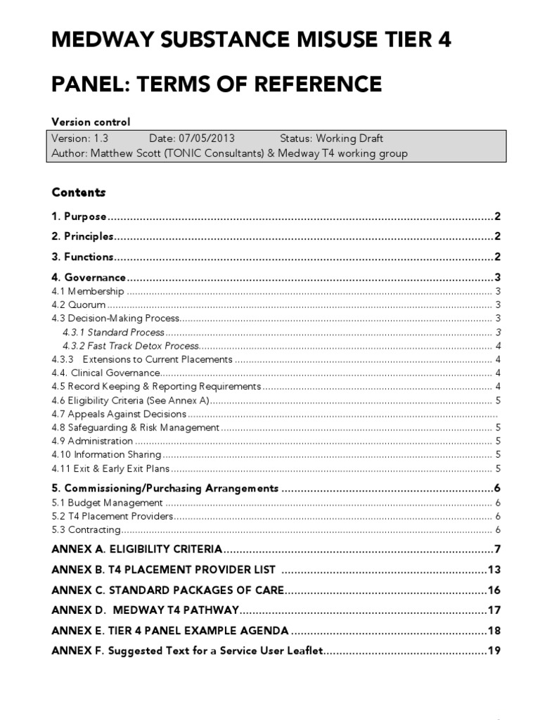 Medway Substance Misuse Tier 4 Panel Terms of Reference v1.3 (Draft ...