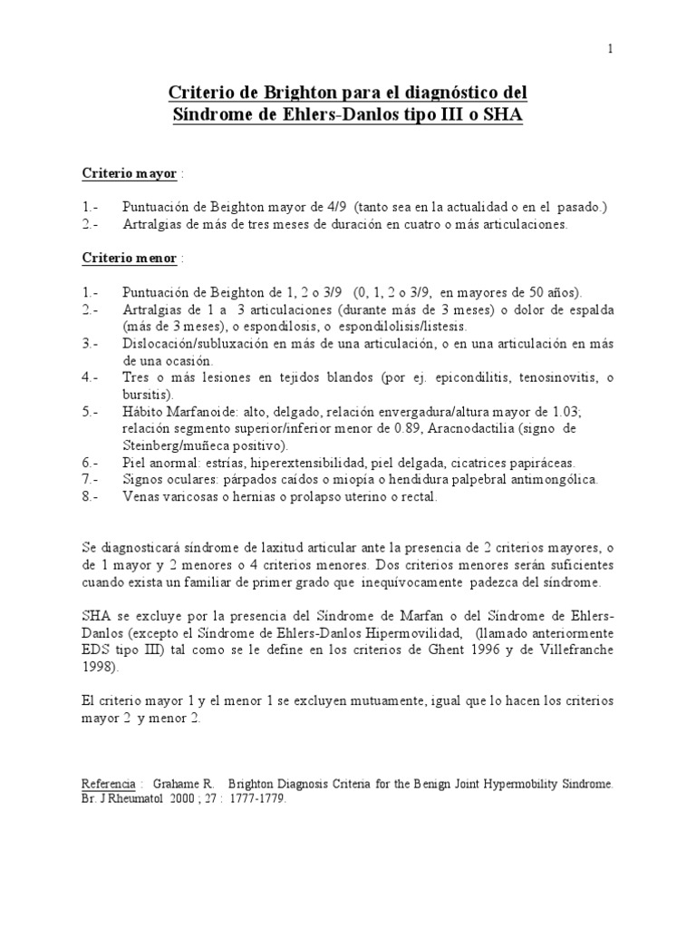 Criterios de Brighton | PDF | Sistema musculoesquelético | Medicina
