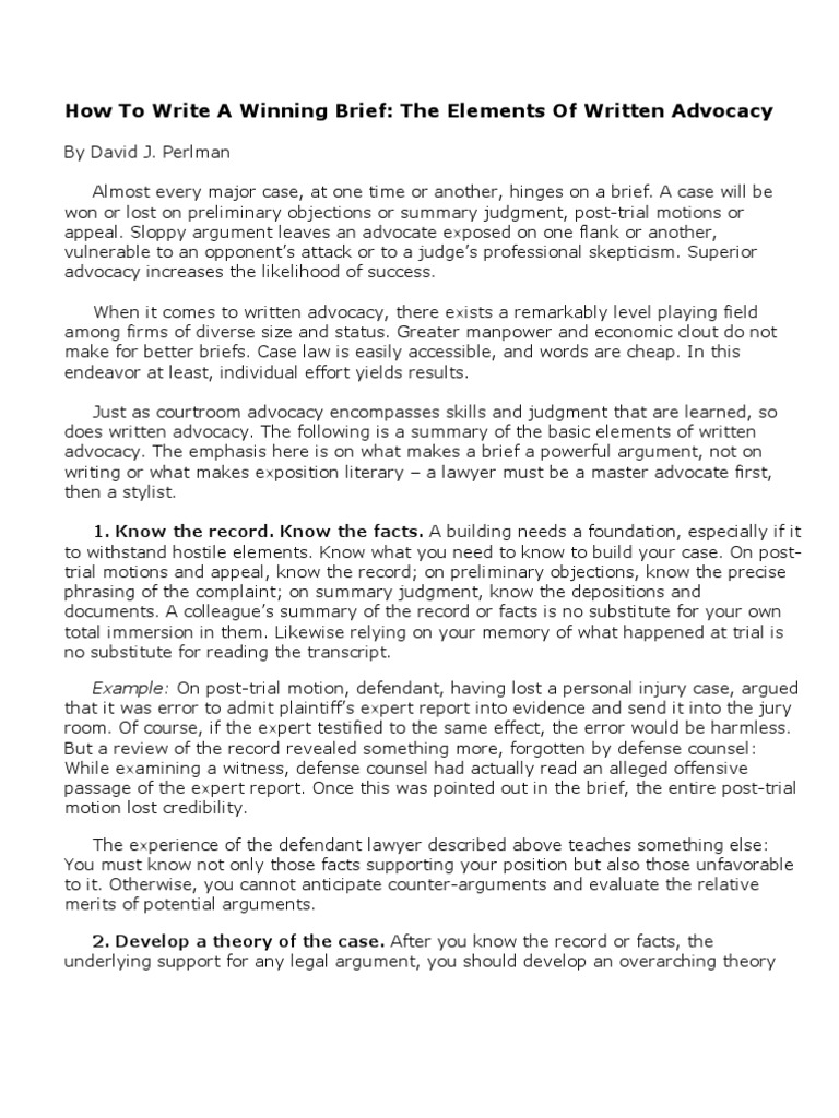 How To Write A Winning Brief | PDF | Fallacy | Testimony