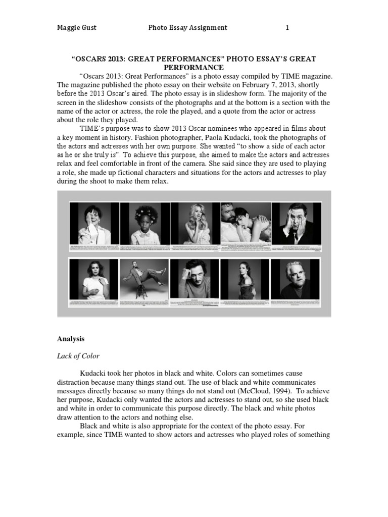 Oscars 2013 Photo Essay Analysis | PDF | Social Science