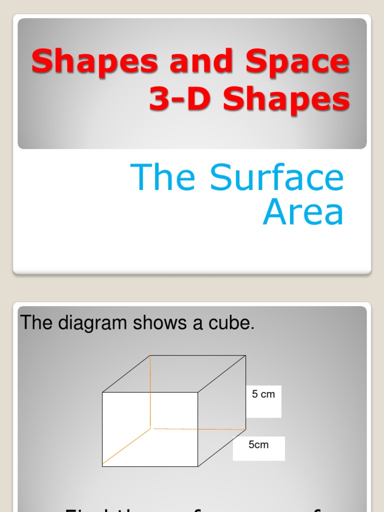 Surface Area of 3D Shapes | PDF