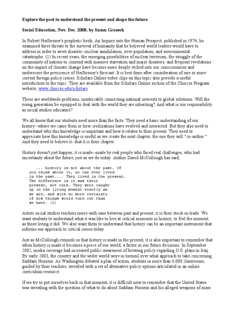 Explore The Past To Understand The Present | PDF | Saddam Hussein ...